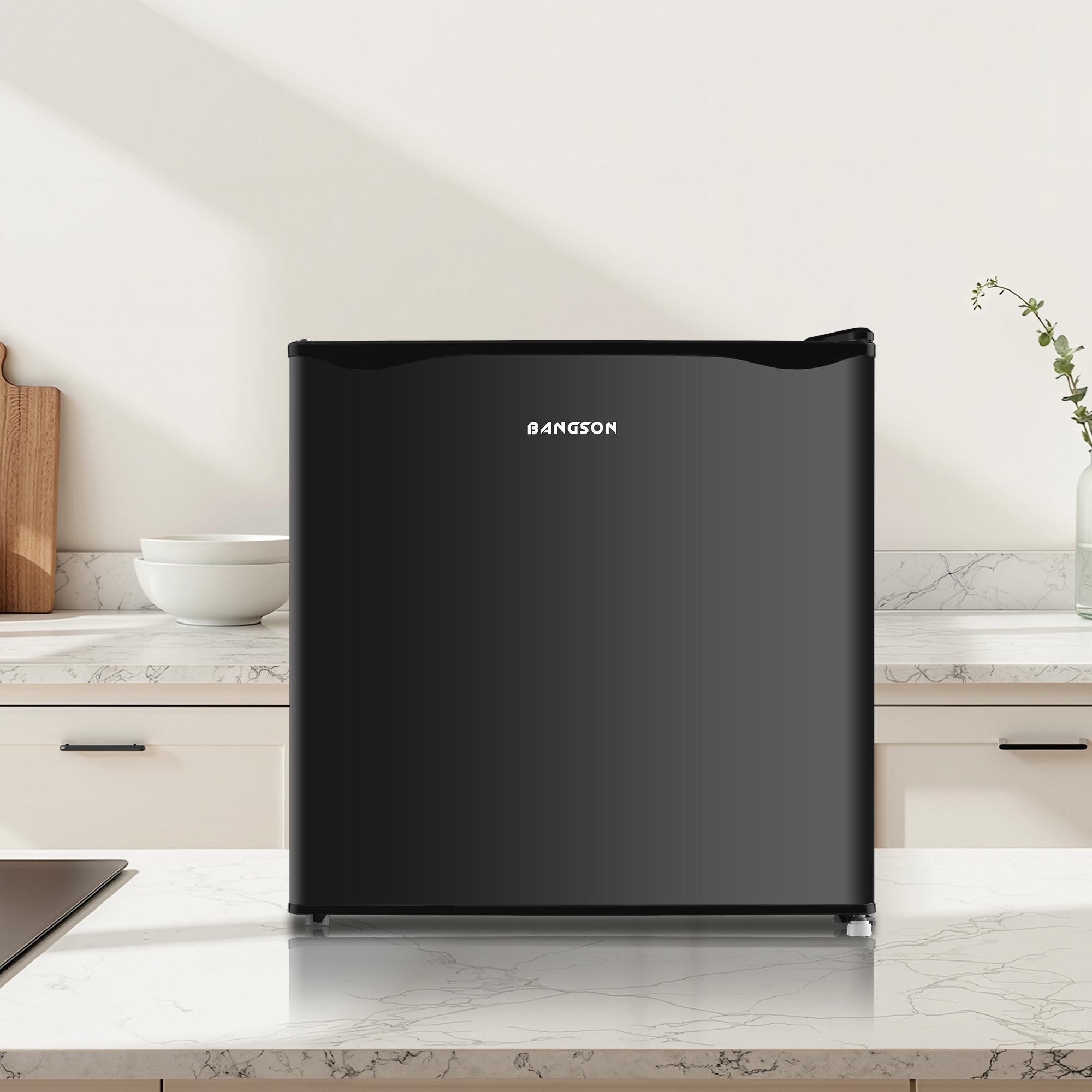 BANGSON 1.6 Cu Ft Mini Fridge with Freezer, Reversible Door Compact ...