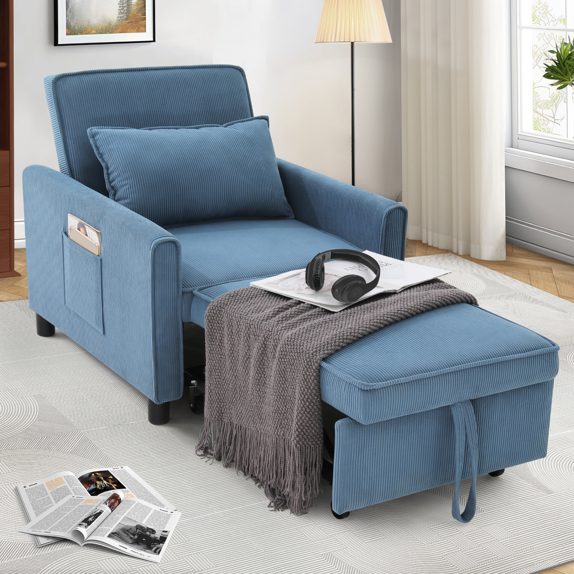 Ebern Designs Robscott 30.3'' Round Arms Sleeper & Reviews | Wayfair