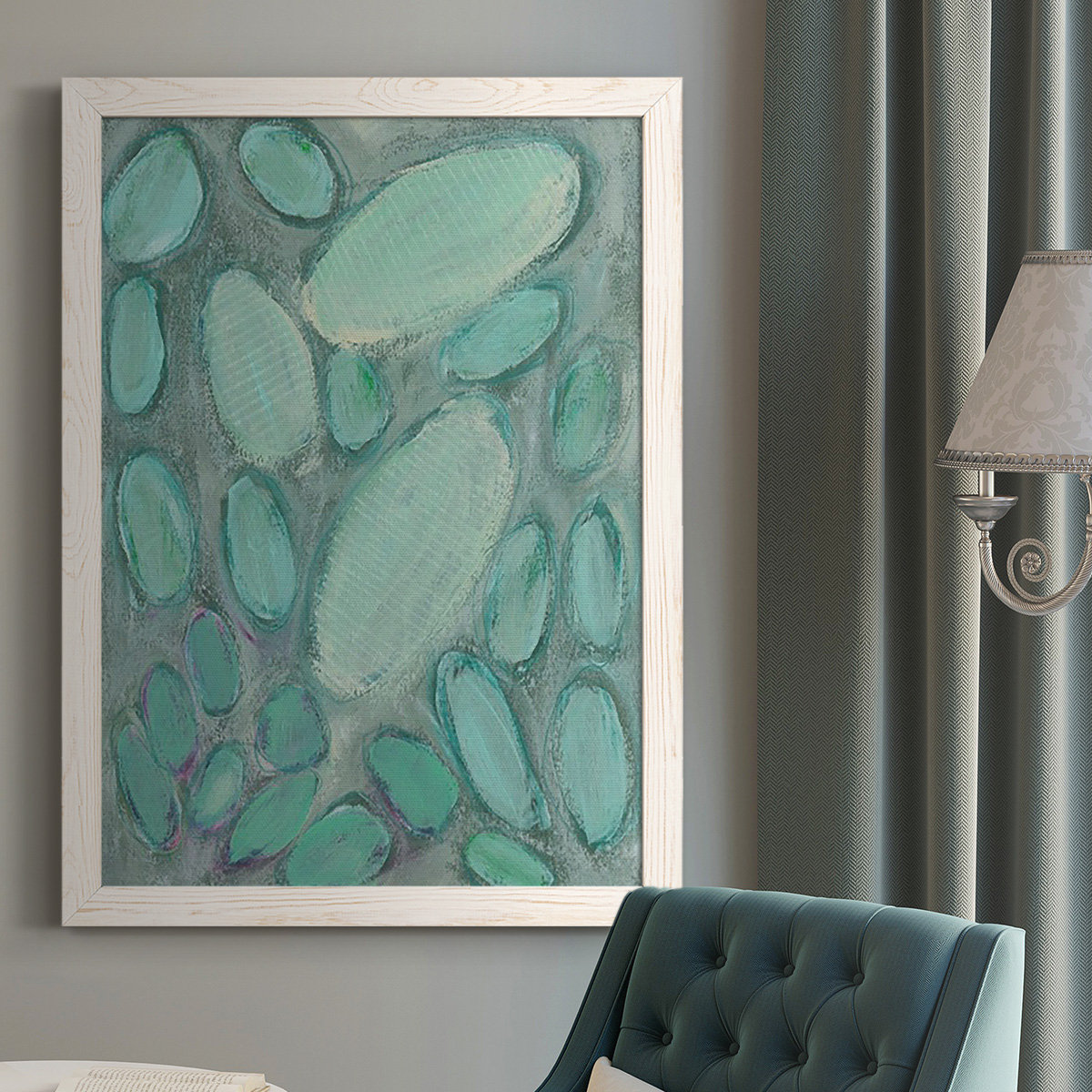 Wrought Studio™ Duritsa Blue Orbs II Framed On Canvas Print | Wayfair