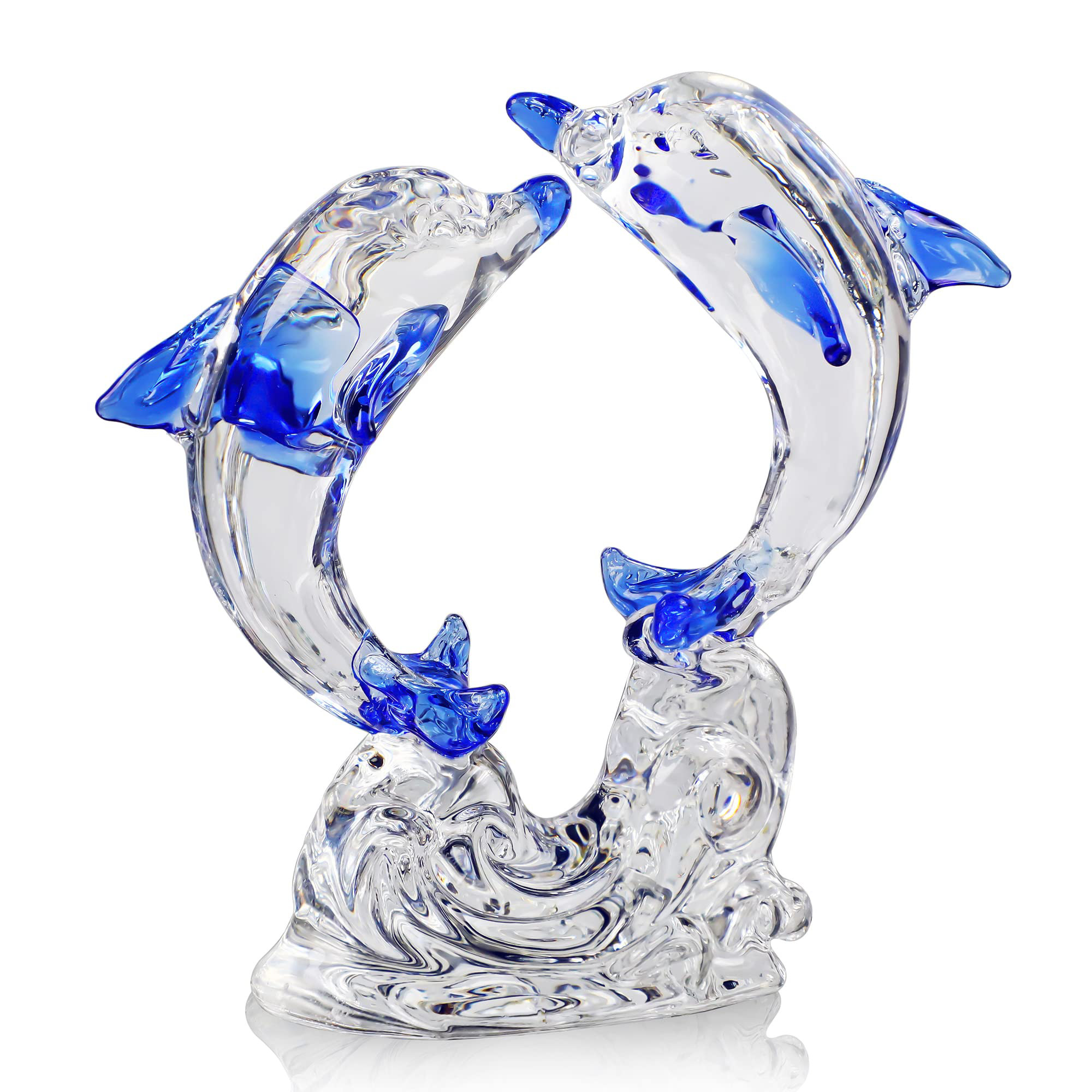 Beachcrest Home Crystal Glass Dolphins Figurines Collectibles - Wayfair ...