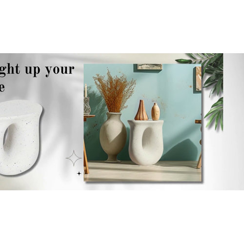 Wrought Studio U-Shaped Side Table Concrete Accent Coffee Table ...