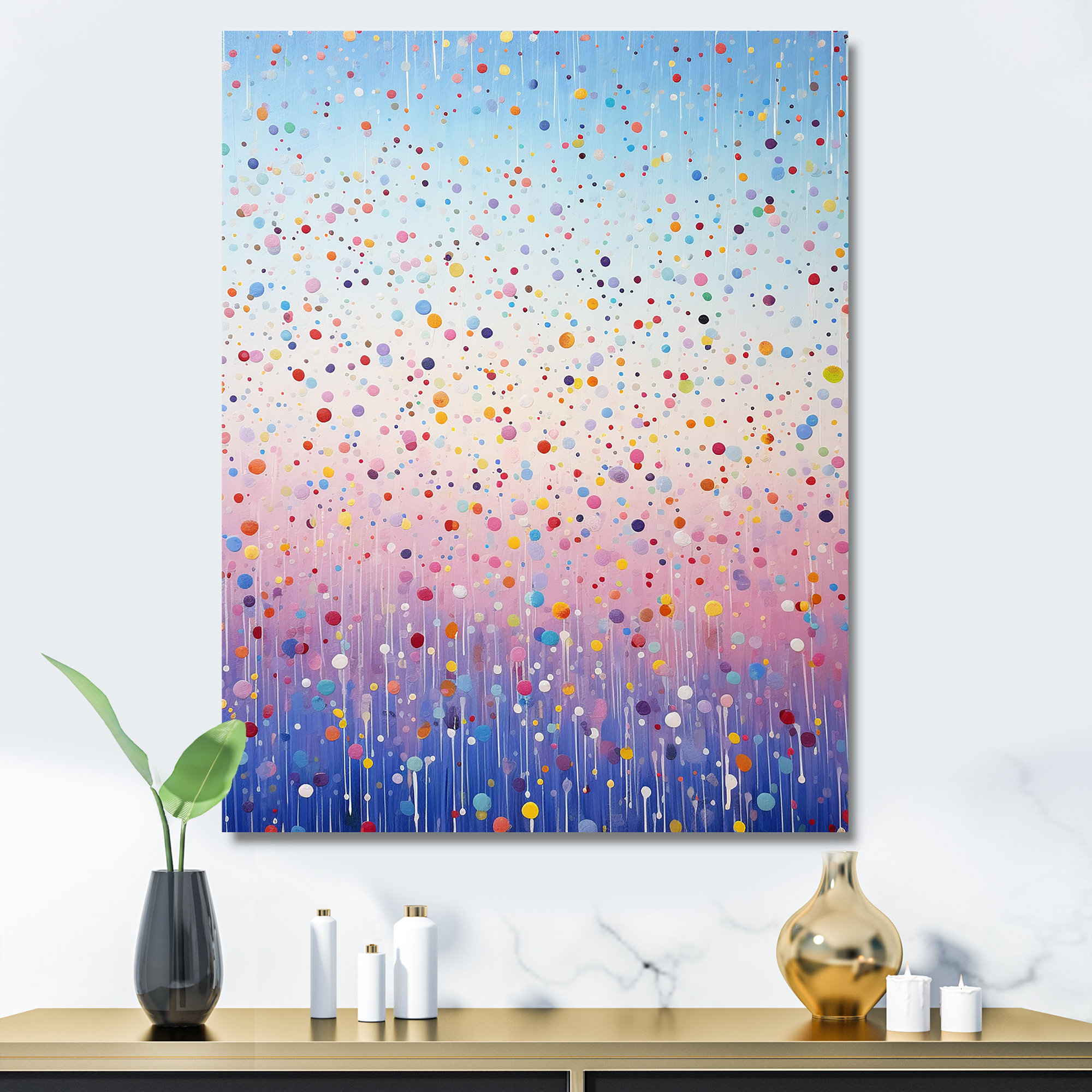 Design Art Minimalism Rainbow Dot I - Abstract Canvas Print_105663 ...