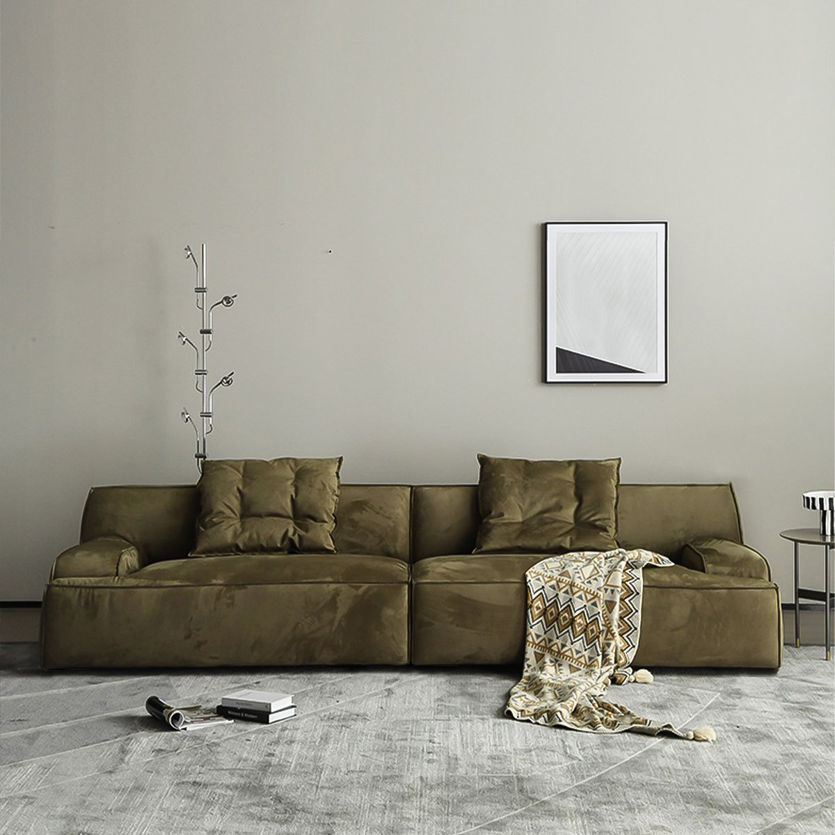 MABOLUS 96.49" Green 100% Polyester Modular Sofa cushion couch ...