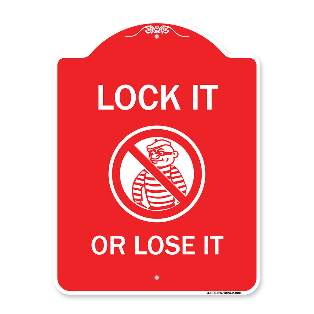 Signmission Designer Series Sign - Lock It Or Lose It (With Graphic ...