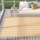 Reni Ticking Stripe Gold/Ivory Handwoven Indoor/Outdoor Rug | Birch Lane