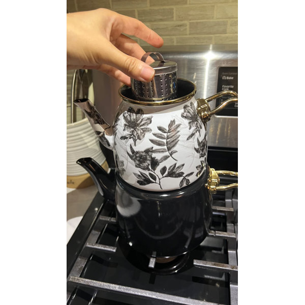 Umedas Vintage Turkish Teapot Tea Pots Kettle Set Floral Unique Boiler ...