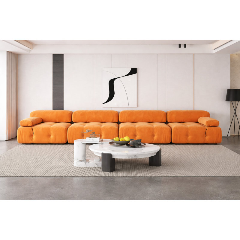 Orren Ellis Mario Bellini-Style 4-Seater Upholstered Modular Sofa ...