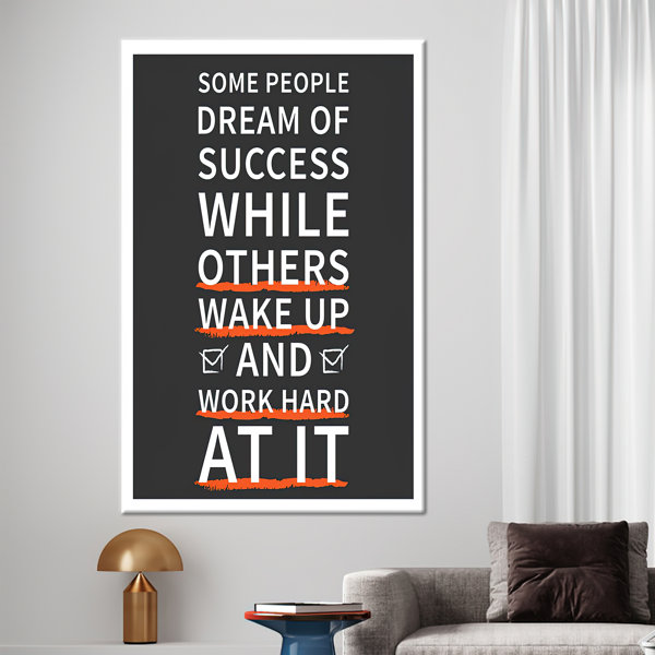 Happy Larry Inspirational Success Quote Canvas Art - Work Hard ...