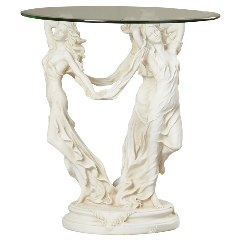 Astoria Grand Beldin Glass Top Figurine End Table & Reviews | Wayfair