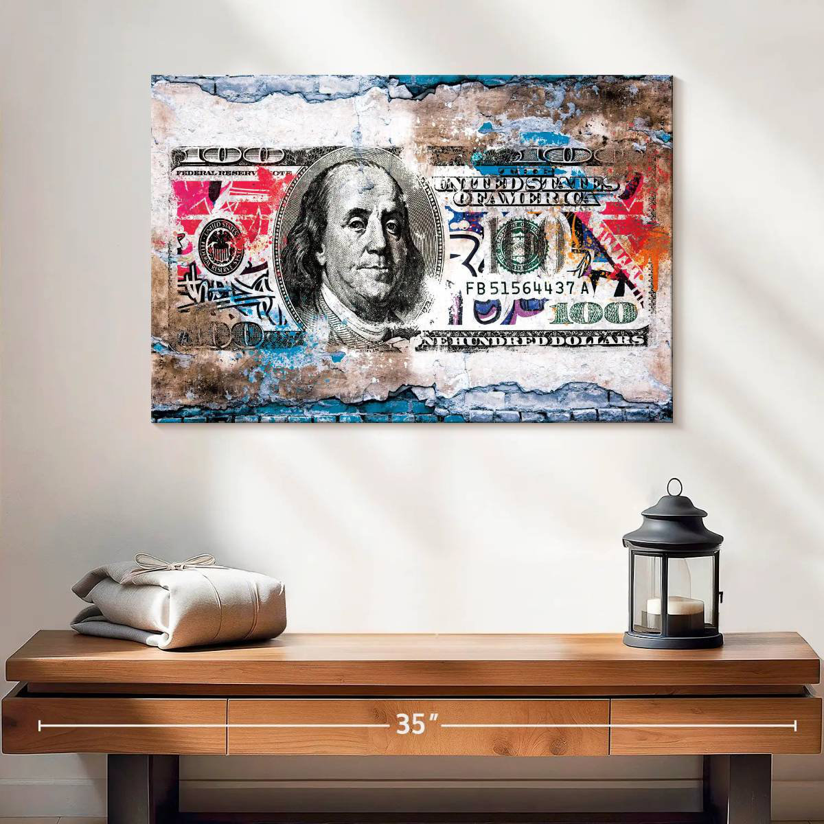 Bungalow Rose Kerner Brickwork Benjamin Dollar Bill | Wayfair