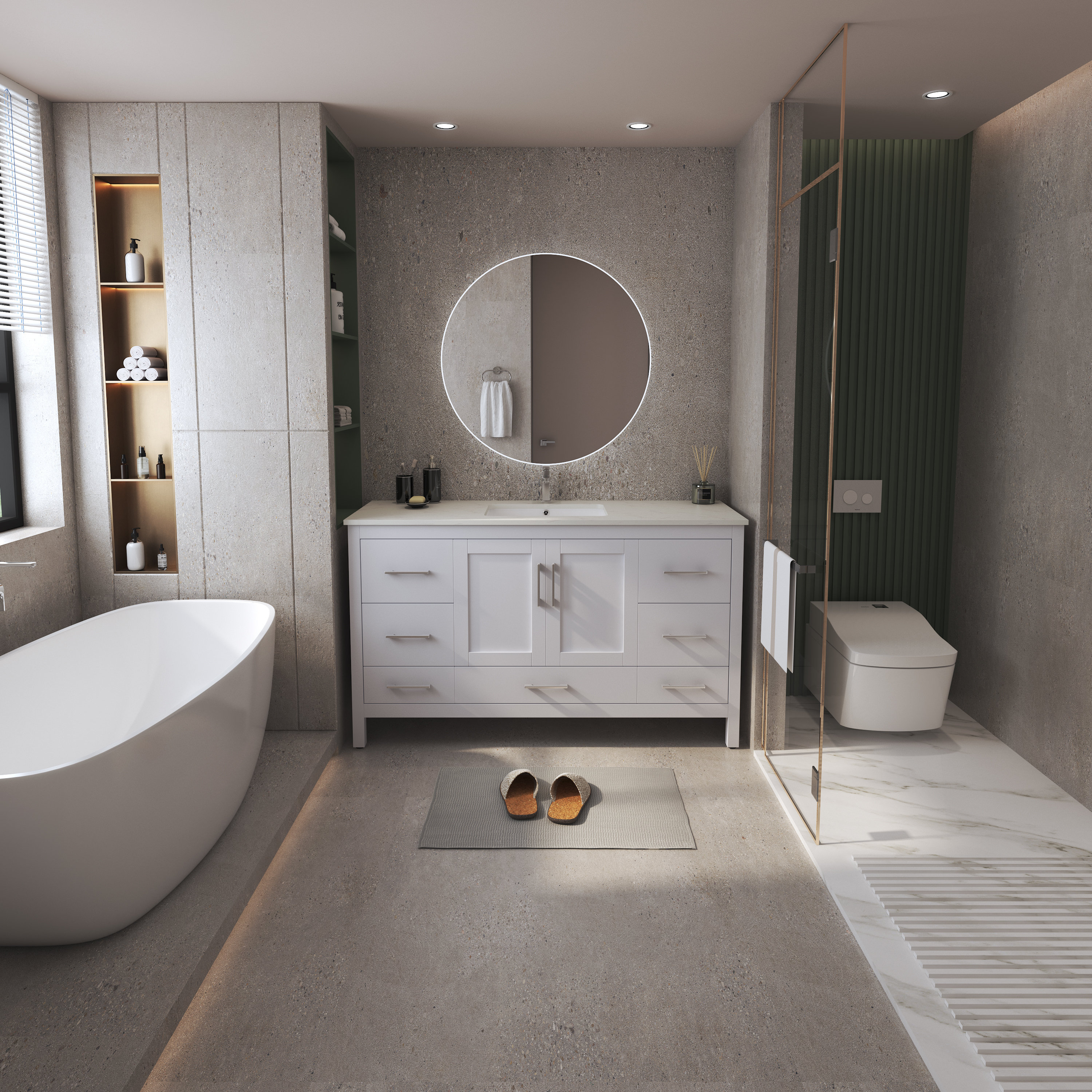 Red Barrel Studio® Semon 61'' Free Standing Single Bathroom Vanity with ...