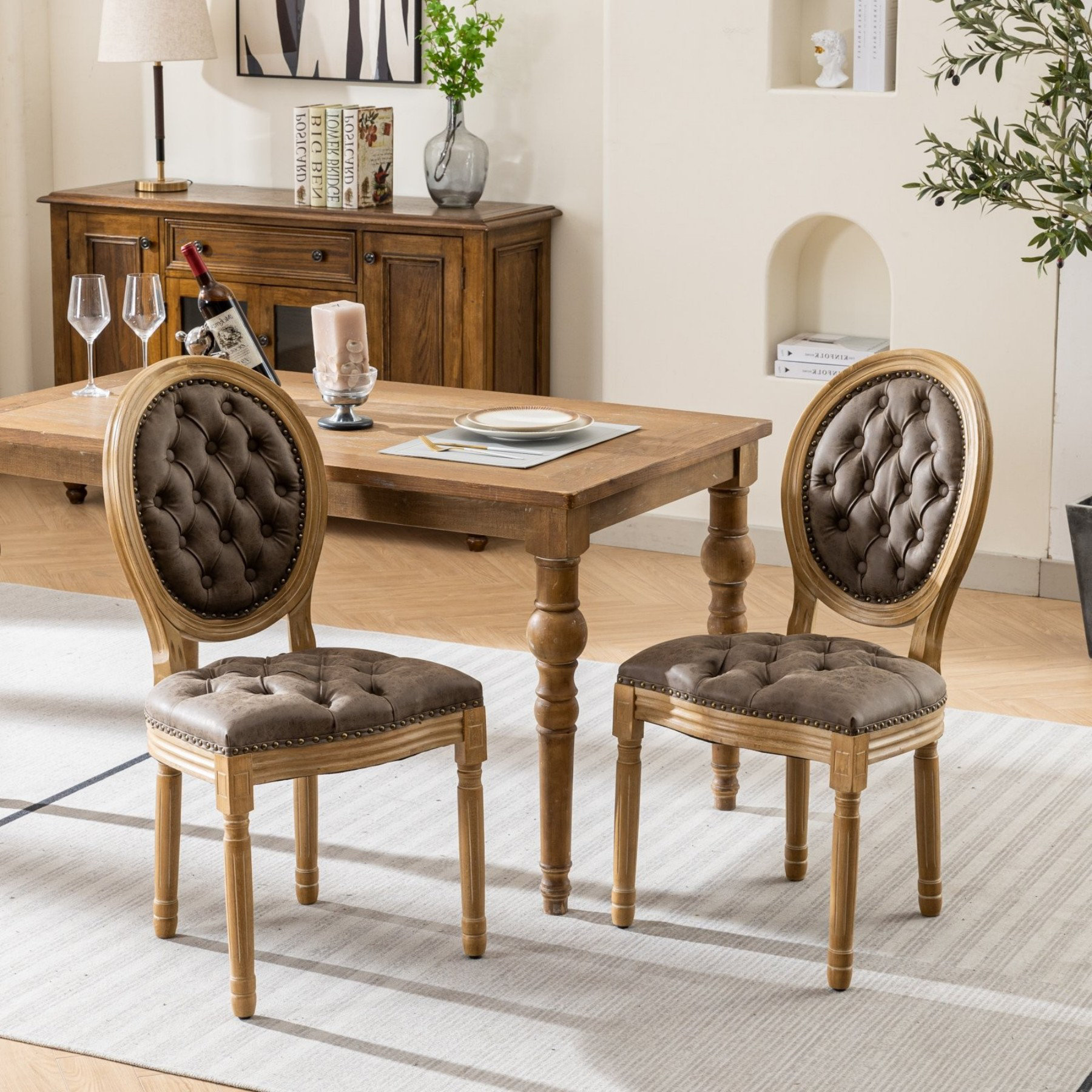 Astoria Grand Solid Wood Frame Dining Chair Set of 2 | Wayfair