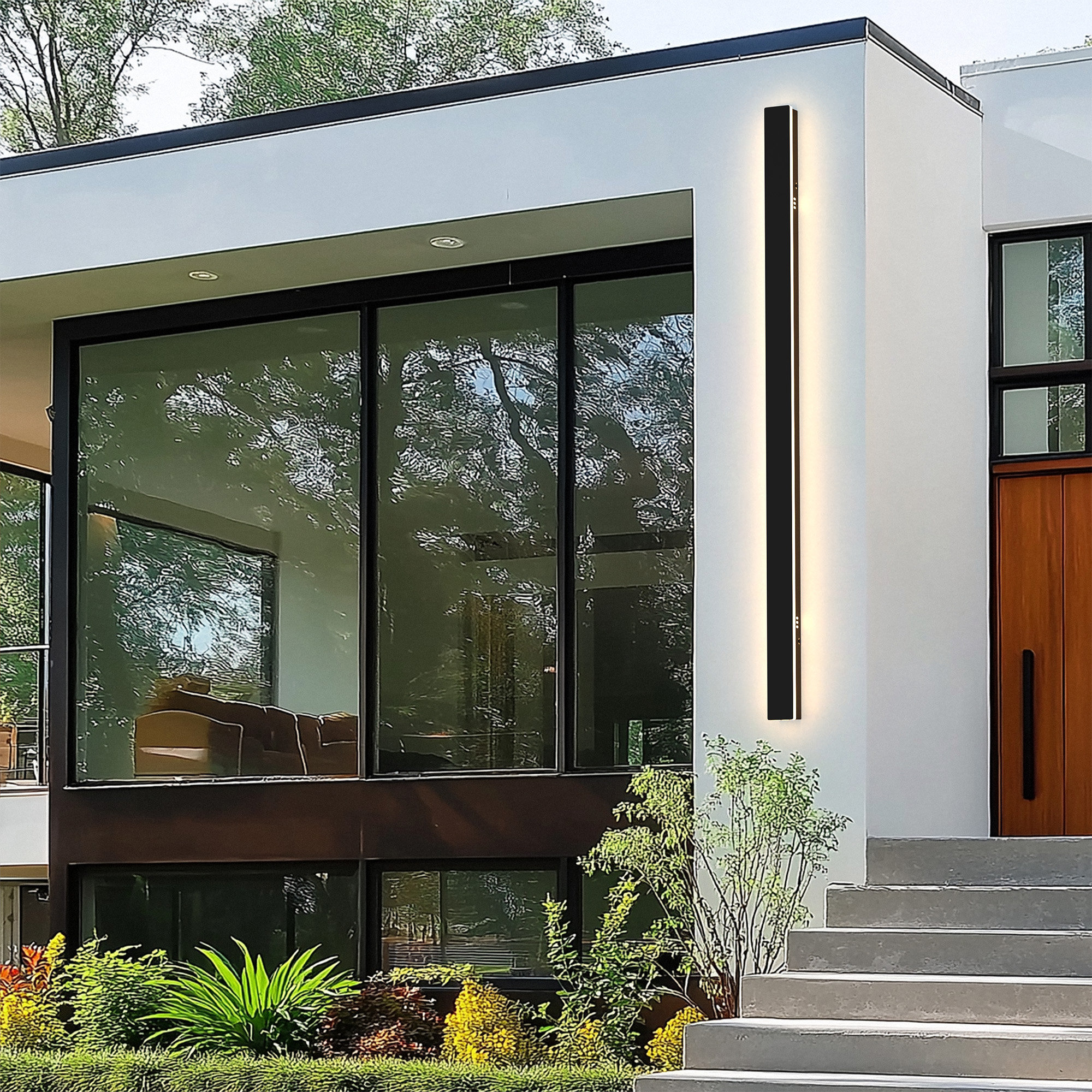 Wrought Studio™ IP67 Linear 30W LED Wall Lights With Remote Control ...