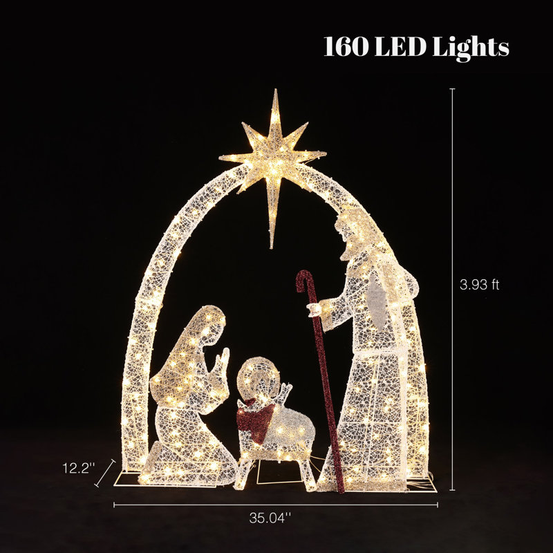 The Holiday Aisle® Lighted Nativity Christmas Outdoor Holiday ...