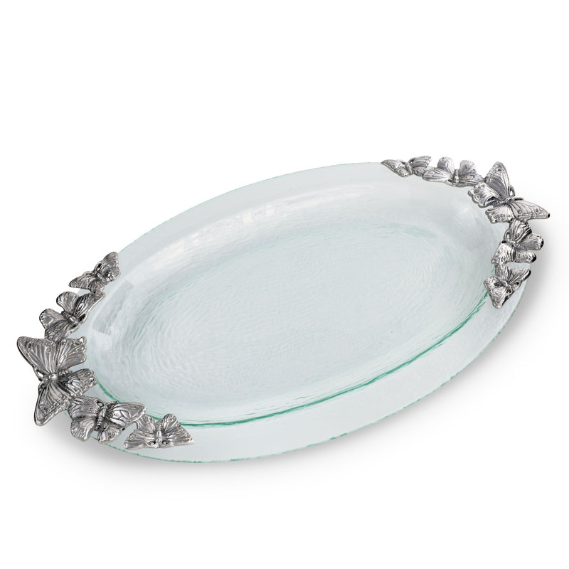 Arthur Court Designs Butterfly Glass Platter | Wayfair