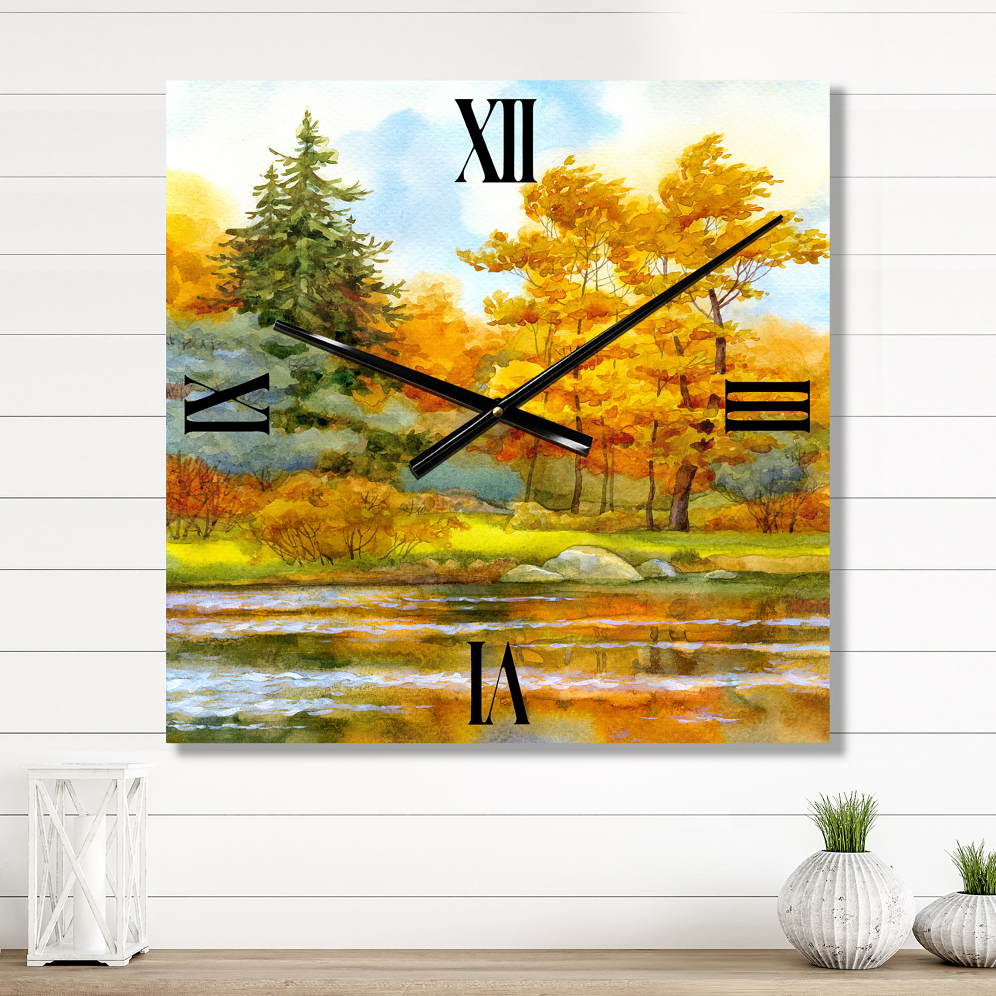 East Urban Home Autumnal Forest by the Lake Side I - Lake House Wall ...