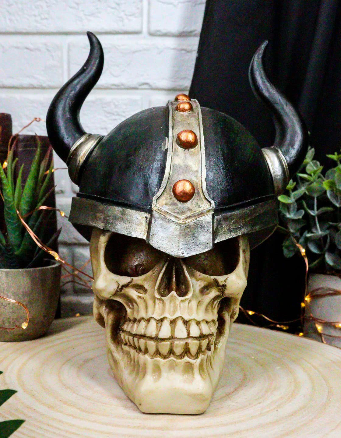 The Holiday Aisle® Viking Chieftain Warlord Odin Skull With Bull Horned ...
