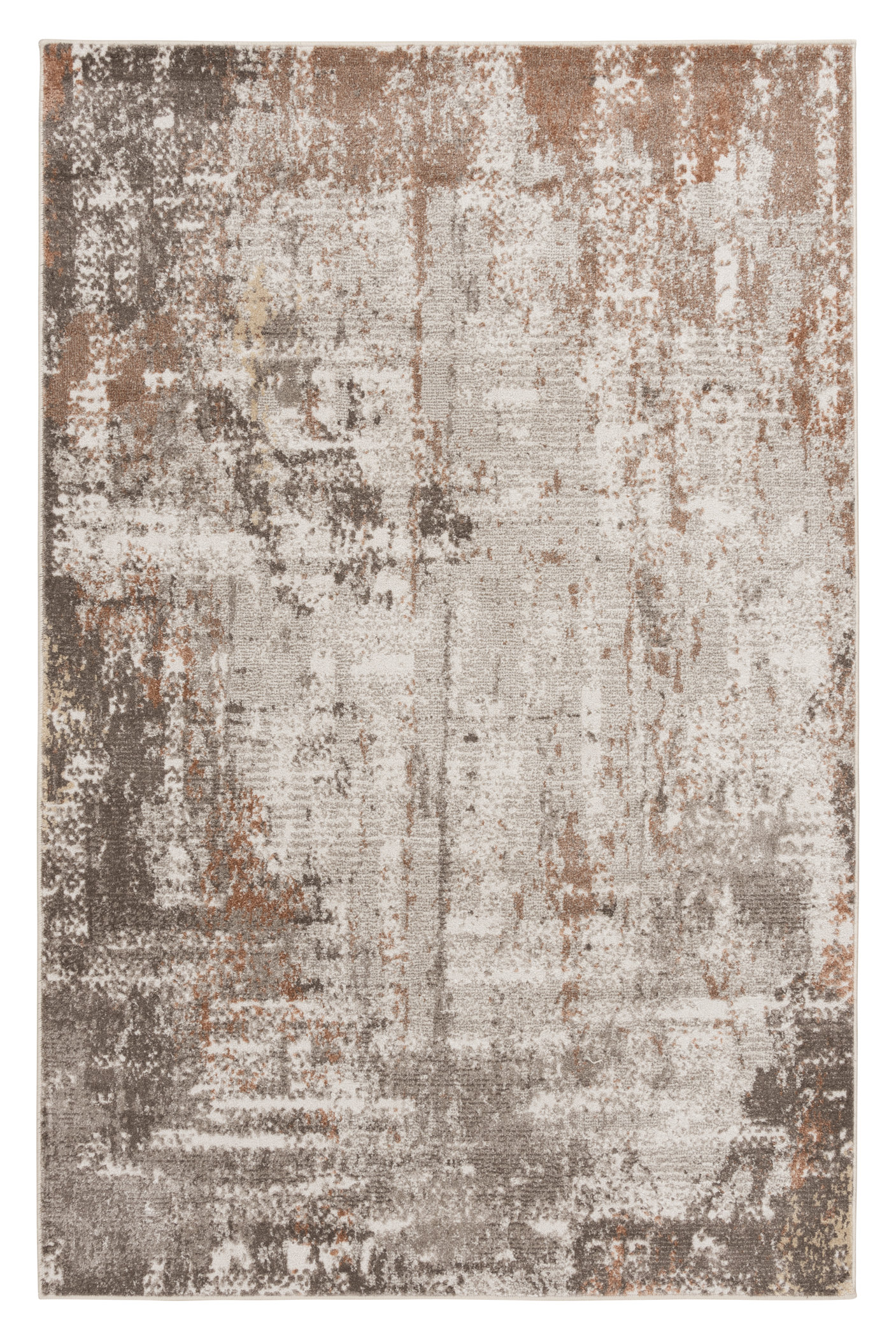 17 Stories Lummus Brown/Orange Abstract Indoor Polypropylene/Polyester ...