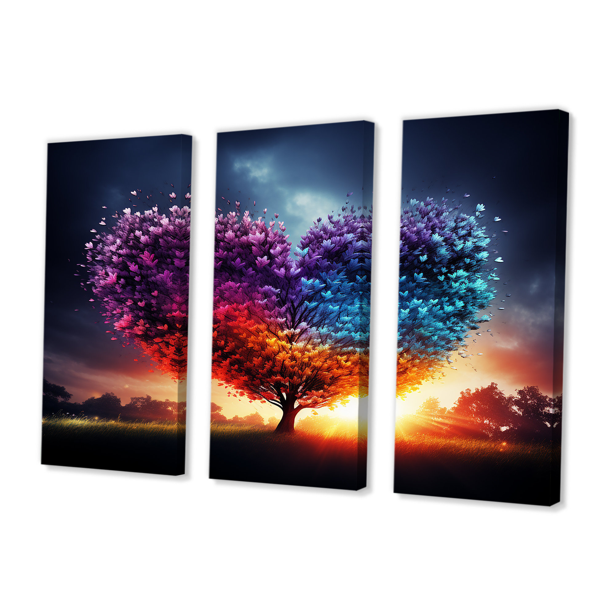 Lark Manor™ Blossoming Tree Heart Glorious Sunset - Tree Wall Art Print ...