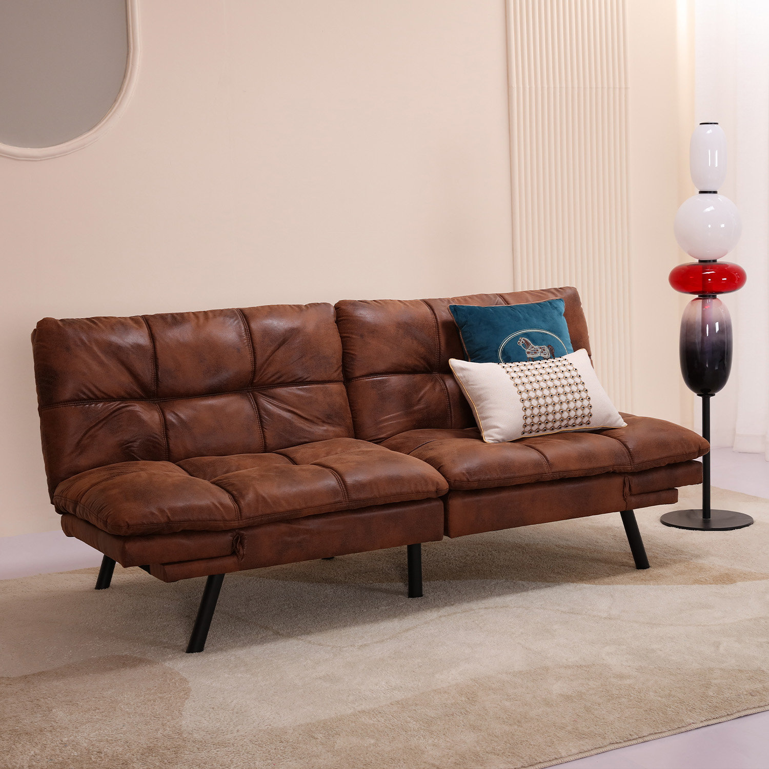 Full size leather futon store