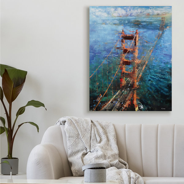 Winston Porter " Golden Gate Bridge Contemporary Abstract Aerial View ...