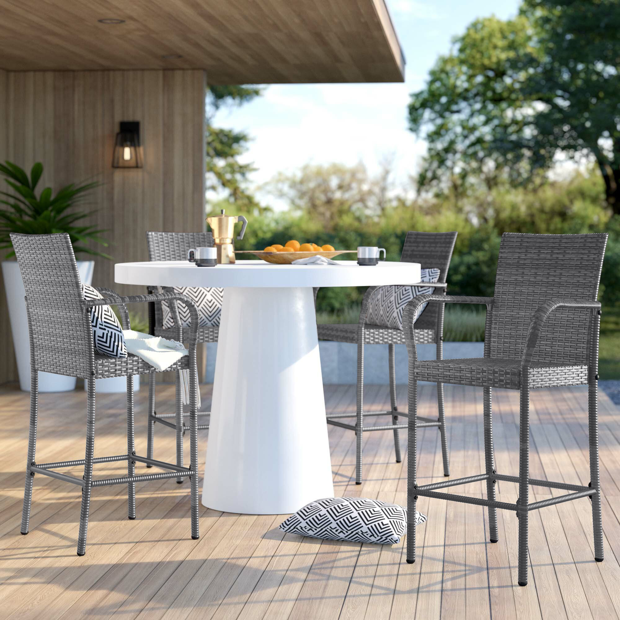 Red Barrel Studio® Libretti Patio Bar Stool & Reviews | Wayfair