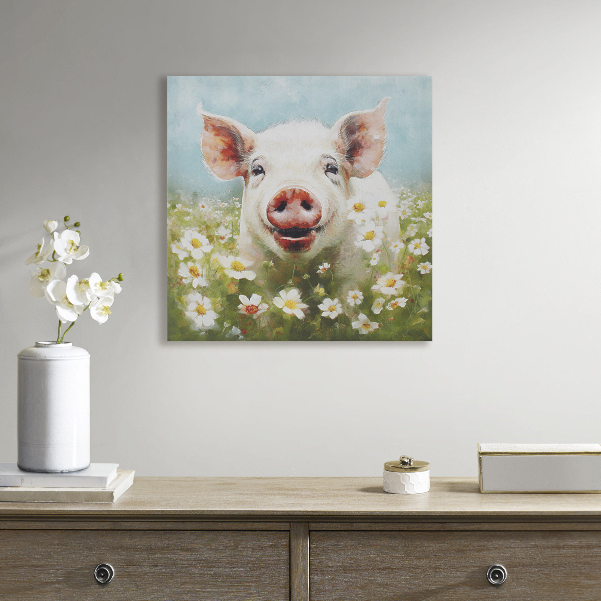 HLILish Pig Canvas Wall Art | Wayfair