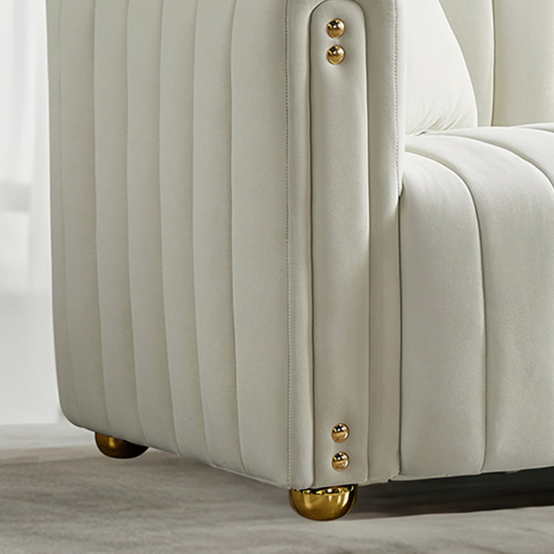 Everly Quinn Fleischer 80'' Velvet Round Arm Sofa | Wayfair