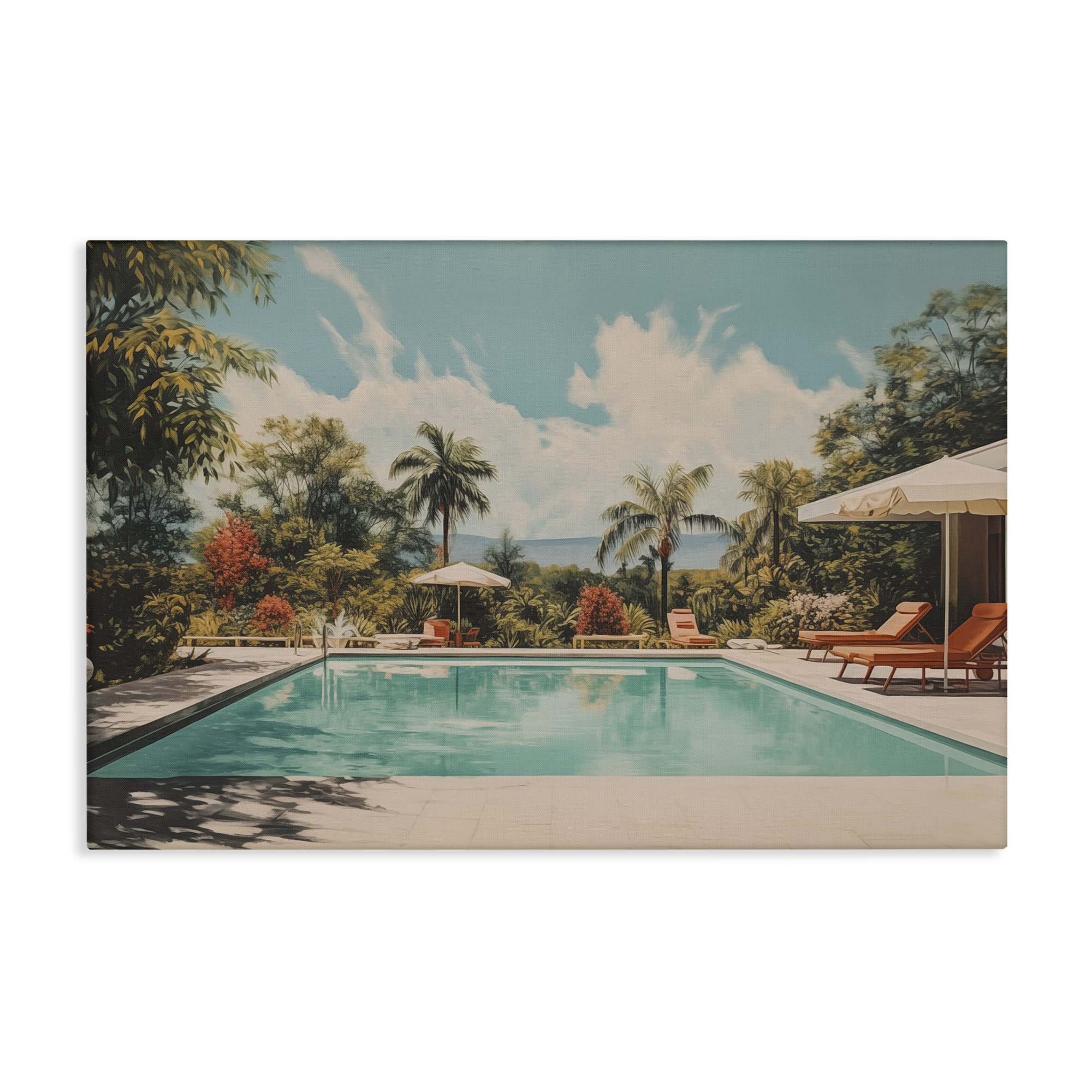 Bay Isle Home™ Tropical Villa Swimming Pool Canvas Wall Art by ...