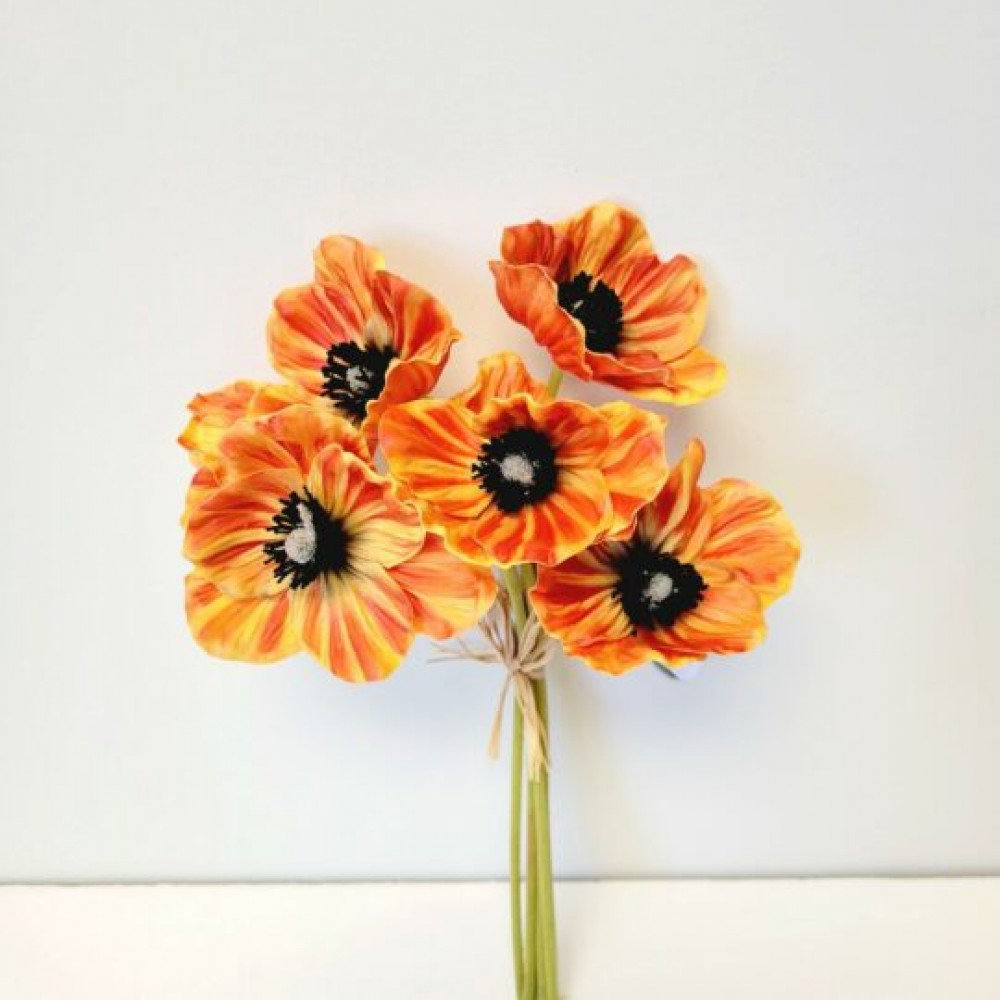 Primrue Real Touch Poppy Bouquet Artificial Flowers | Wayfair