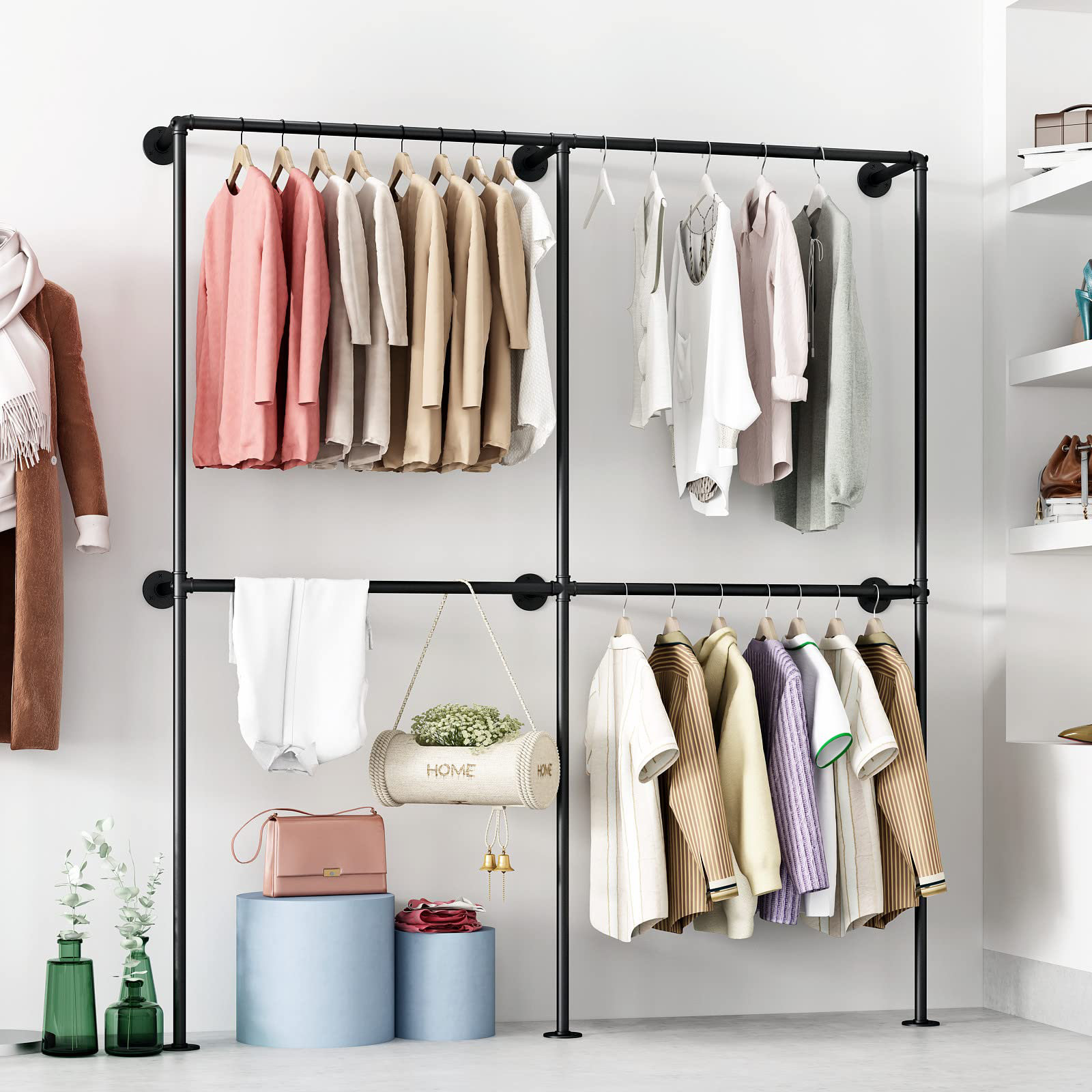 Rebrilliant Wall Mounted Industrial Tubular Clothes Hanger, Retail ...