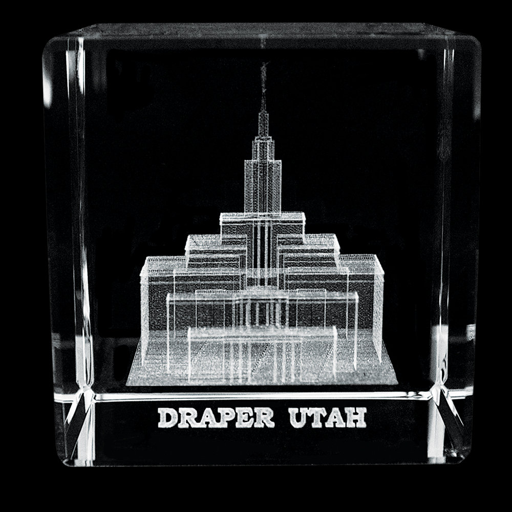 Trinx Aleczander Draper Temple Laser Engraved Crystal Cube | Wayfair