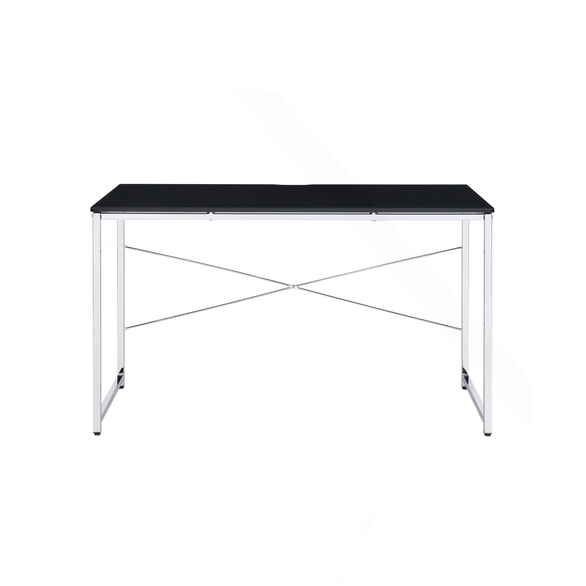 Wrought Studio™ Black And Chrome Writing Desk With Sled Base | Wayfair