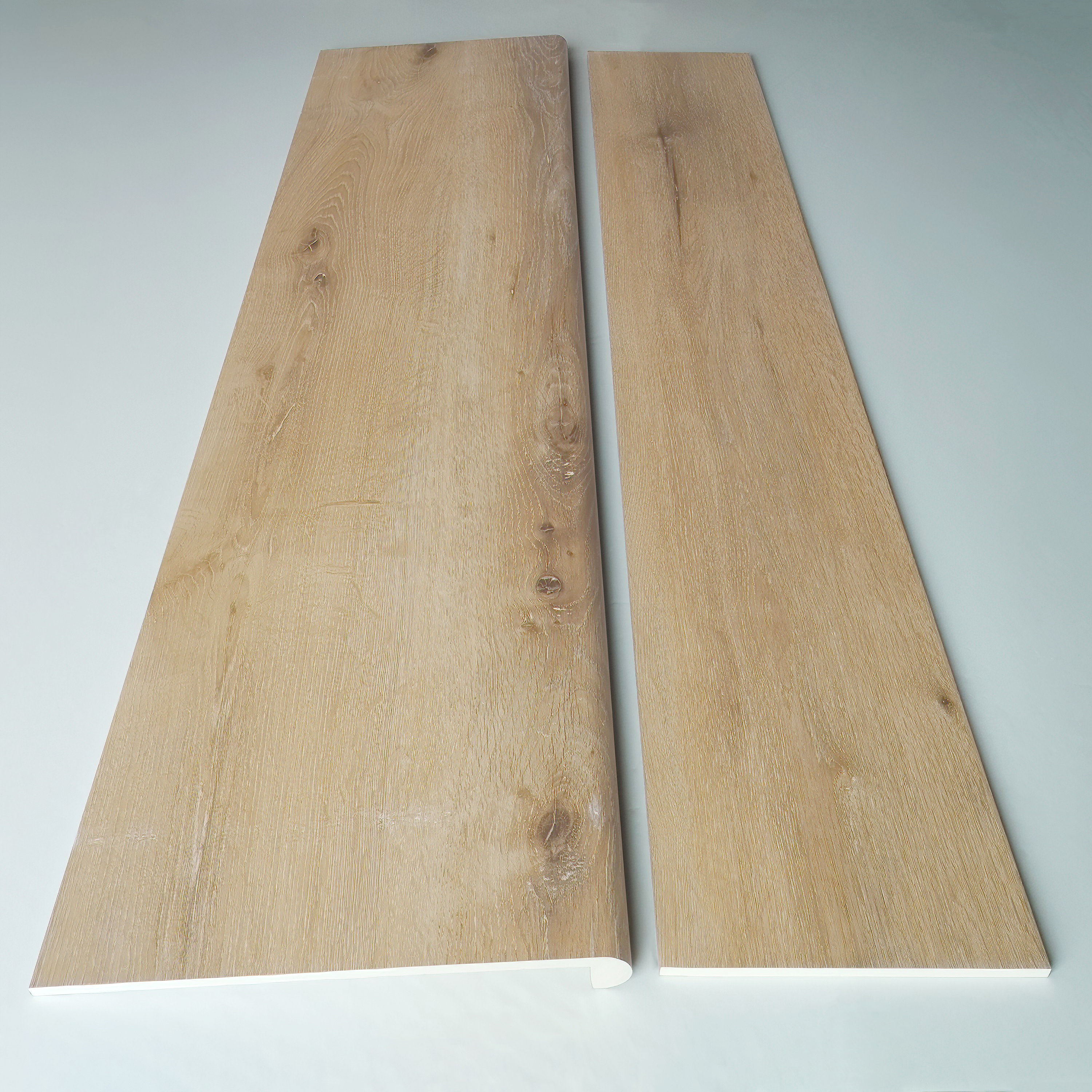 ECOHAB Vinyl WPC Round Stair Tread (11.8'' W x 48'' L) with Riser (7.9 ...