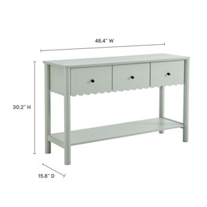 Modway Emmeline 3-Drawer Scalloped Console Table | Wayfair