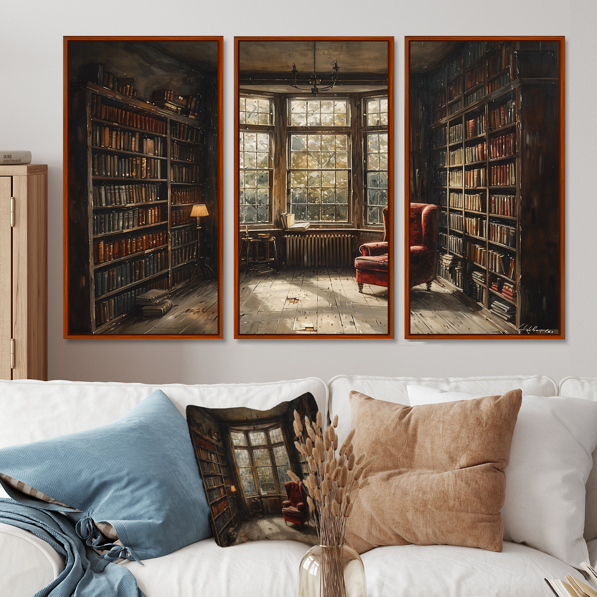 Lark Manor™ Brown Beige Vintage Library Books I - Libraries Wall Art ...