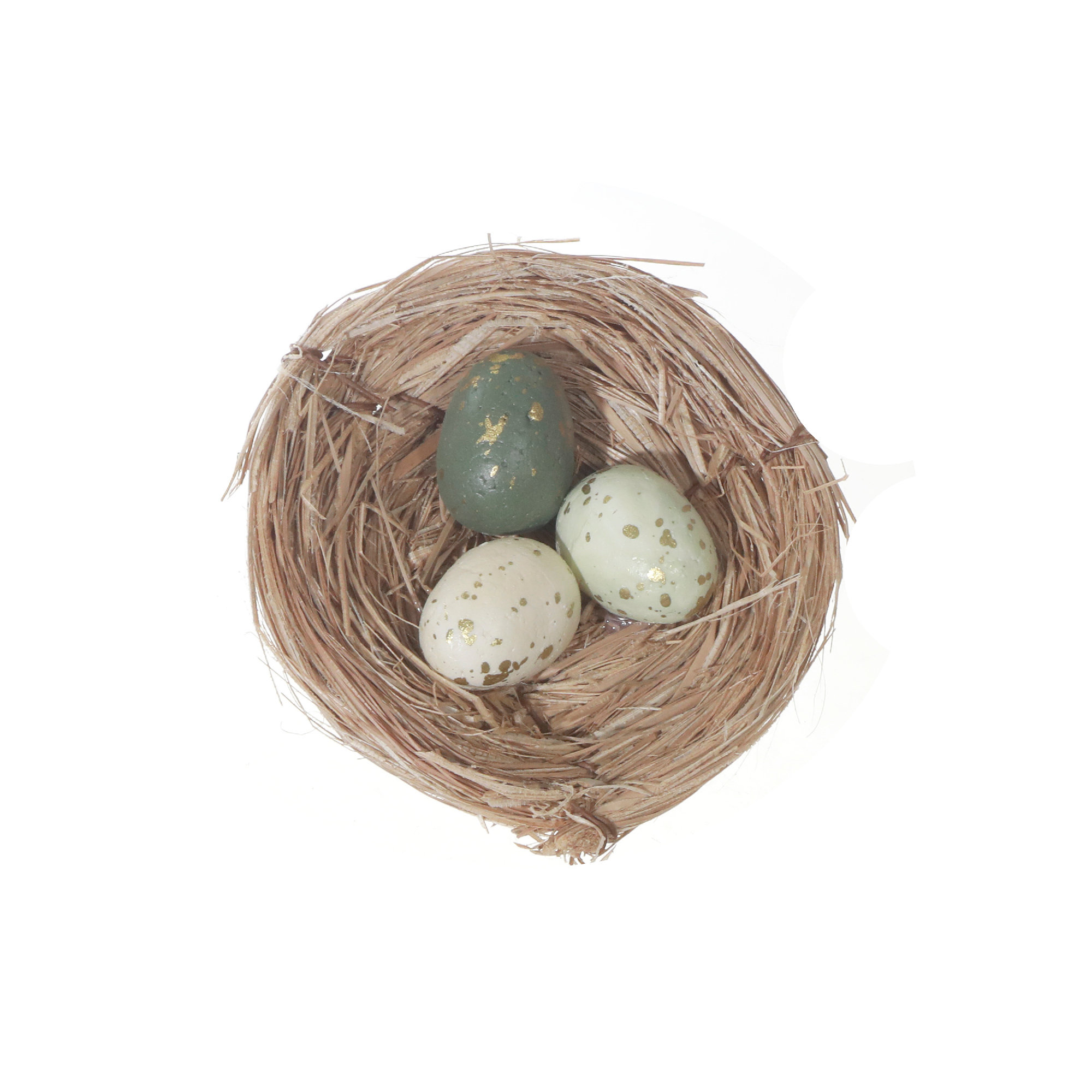 iH casadécor Triple Egg On Nest Green With Gold Specks - Set of 2 ...