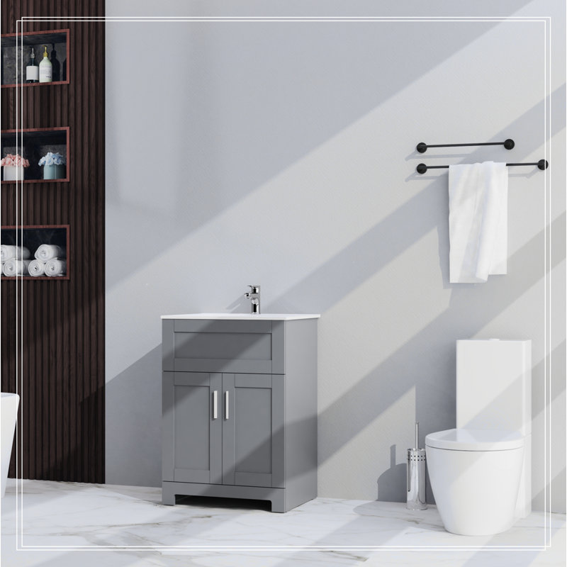 Ebern Designs 24" Bathroom Sink Vanity Laundry Utility Cabinet | Wayfair