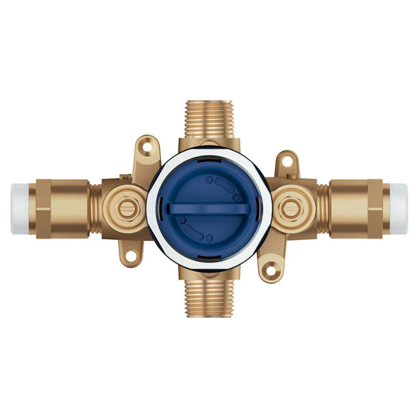 GROHE Authentic Thermostatic Complete Shower System with Rough-in Valve ...