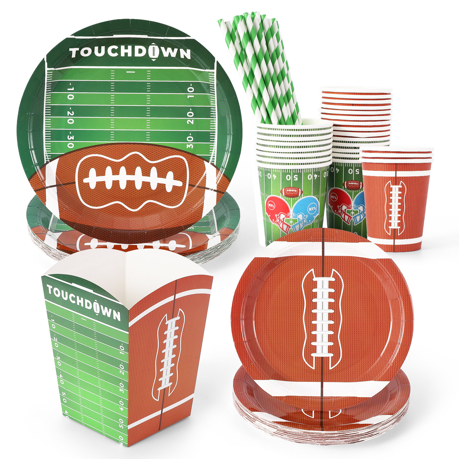 Sangdo Football Party Supplies Set Serve 25, Football Party Decorations ...