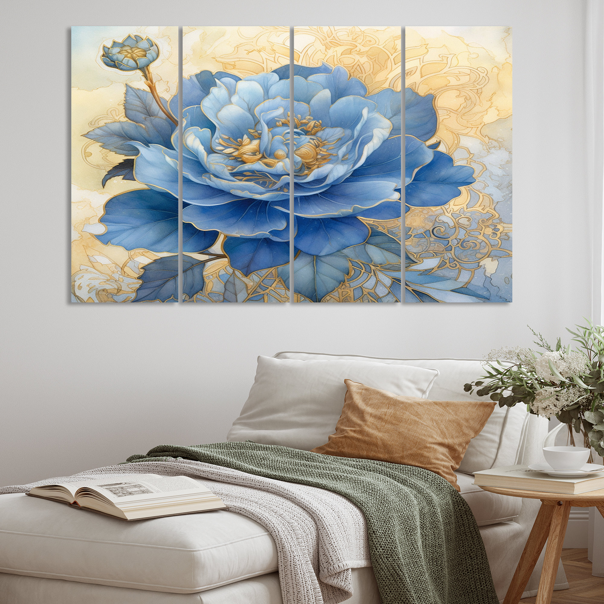 Winston Porter Blooming Blue & White Chrysanthemum Flower II On Canvas ...