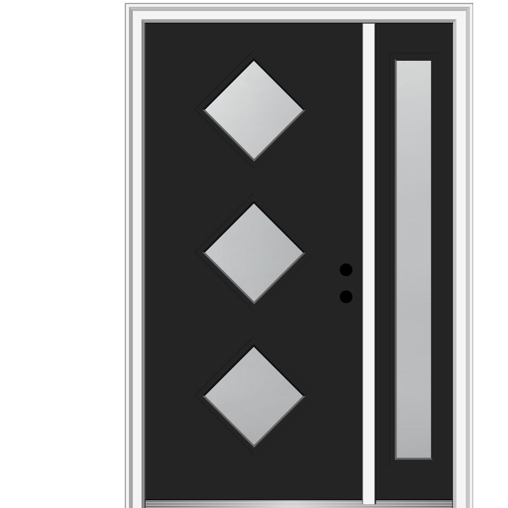 MMI DOOR Spotlight Glass Ready to Install Steel Prehung Front Entry ...