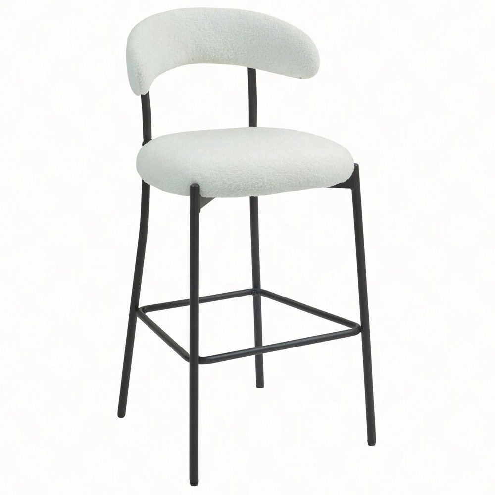 George Oliver 26" Counter height bar stools Teddy fabric cover kitchen ...