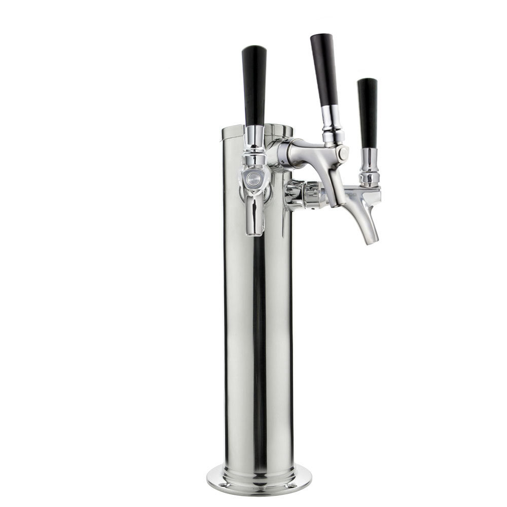 Kegco Polished Stainless Steel Infinity Draft Triple Tap Full Size Beer ...