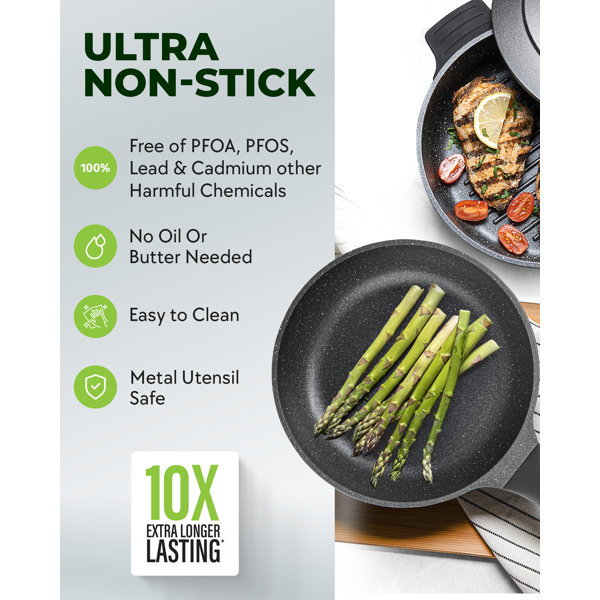 Granitestone Diamond 6 PC Nonstick Heavy Duty Nesting Pots Cookware Set ...