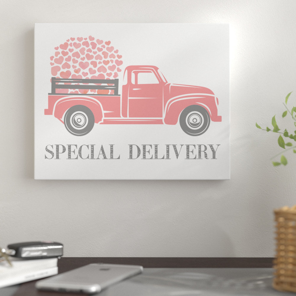 The Holiday Aisle® 'Heart Special Delivery Truck' Graphic Art Print on ...