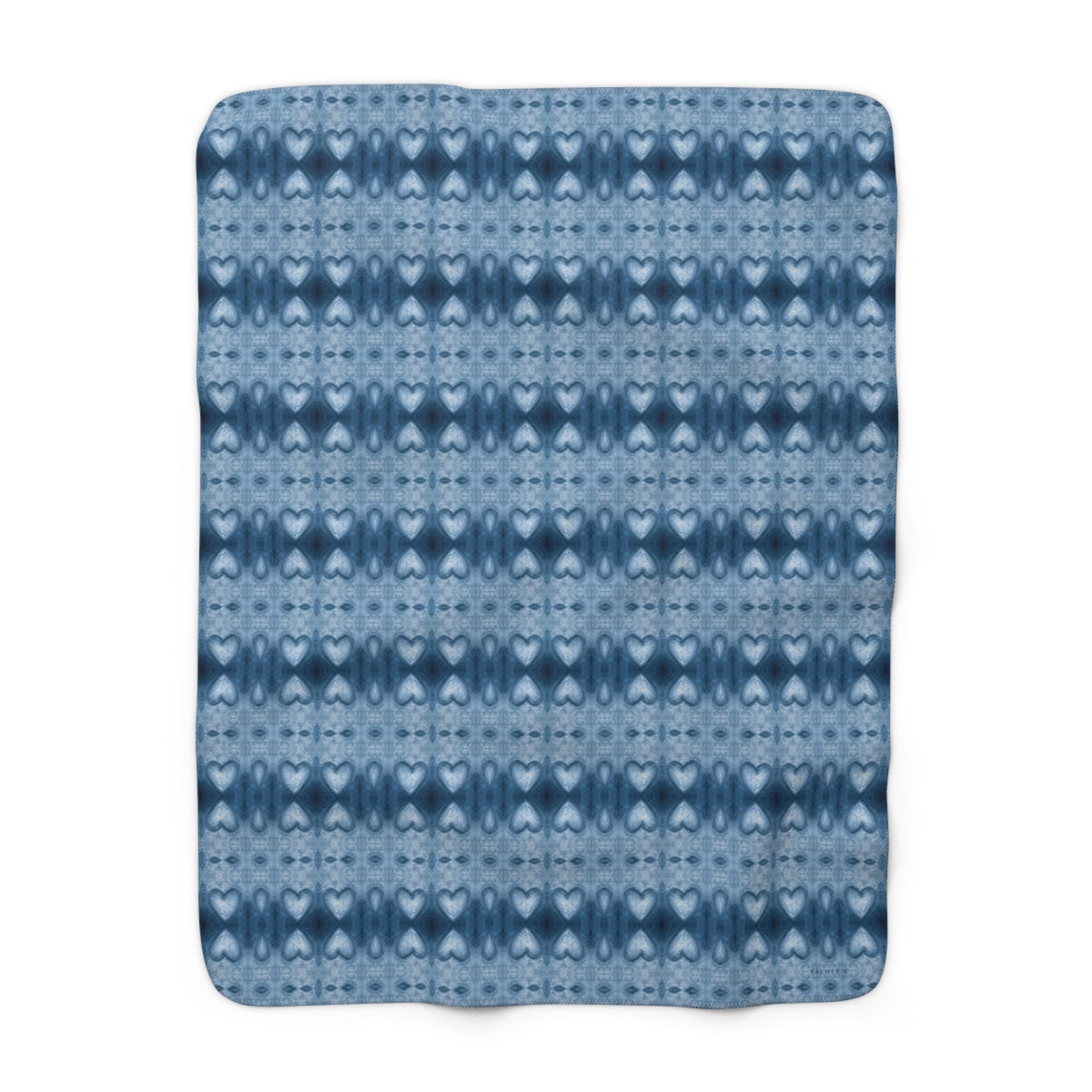 PALMER K Sherpa Fleece Throw - Blue Hearts pattern | Wayfair