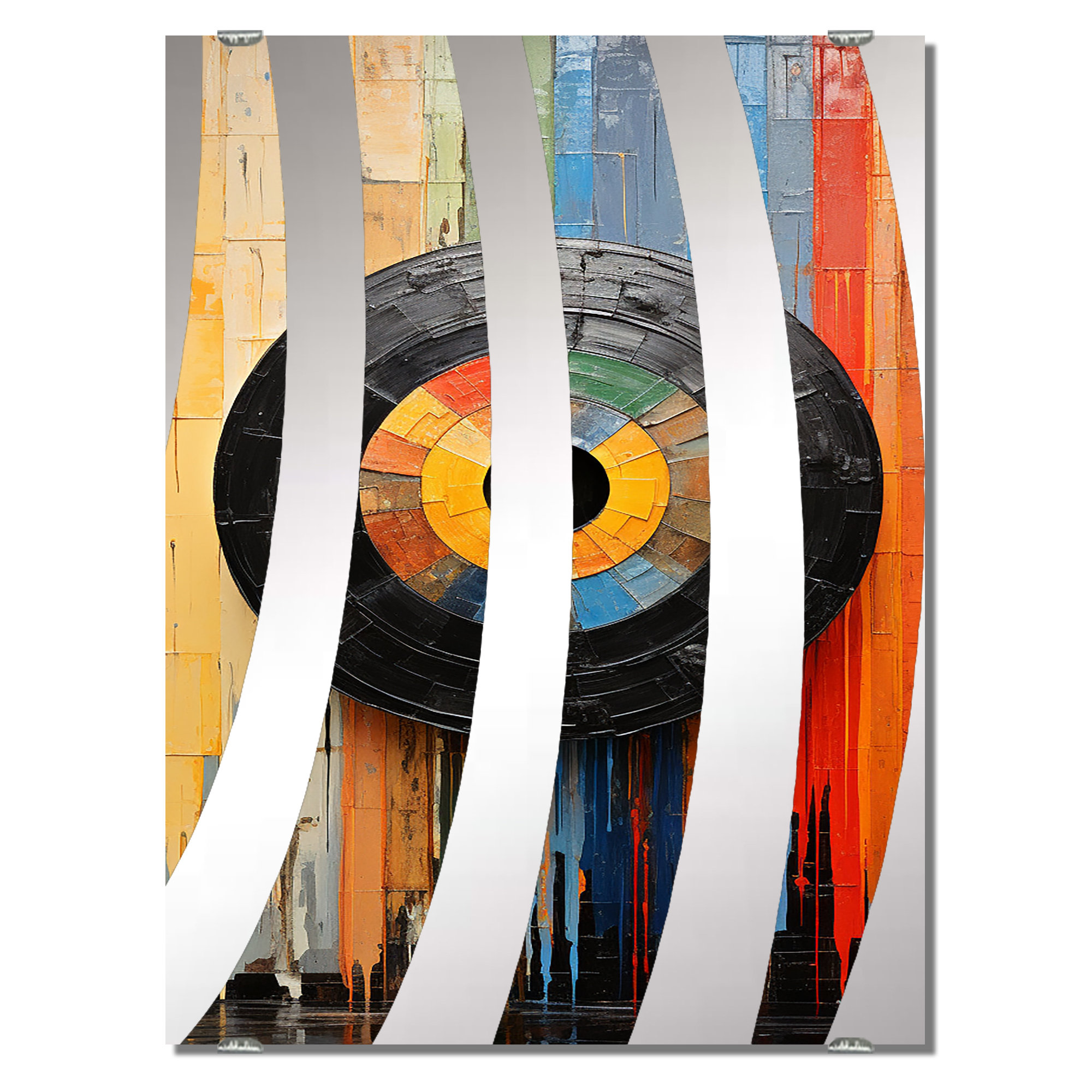 East Urban Home Gordy - Vinyl Records Mirror Wall Decor MIR136795 | Wayfair