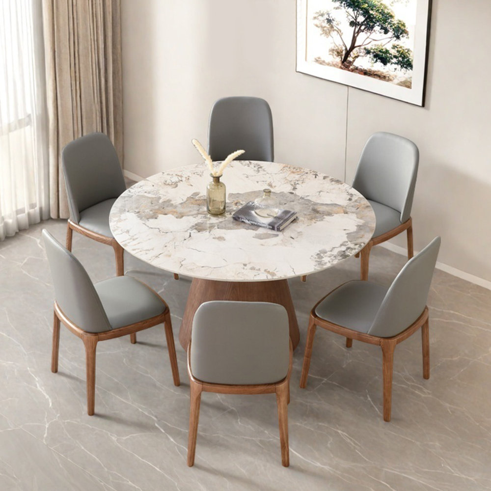Elamer Nordic style simple round dining table sets | Wayfair