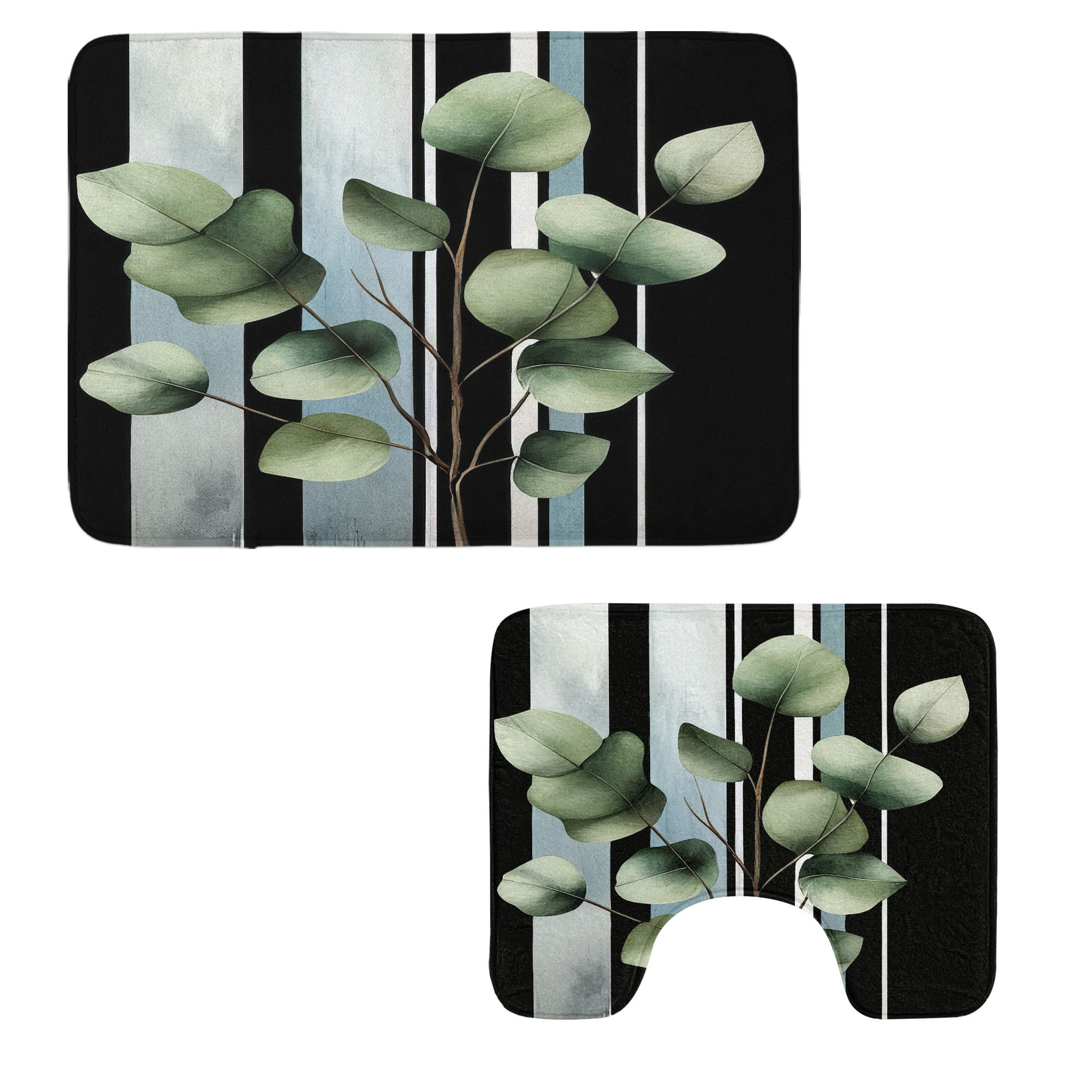 East Urban Home Eucalyptus Bathroom Rug Set 2 Pieces Rectangle ...